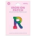 A Initial Confetti Sticker Patch